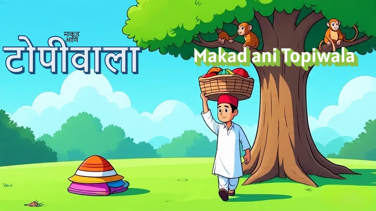 माकड आणि टोपीवाला | Marathi Goshti | मराठी बोधकथा | Tuntoonkids Moral ...