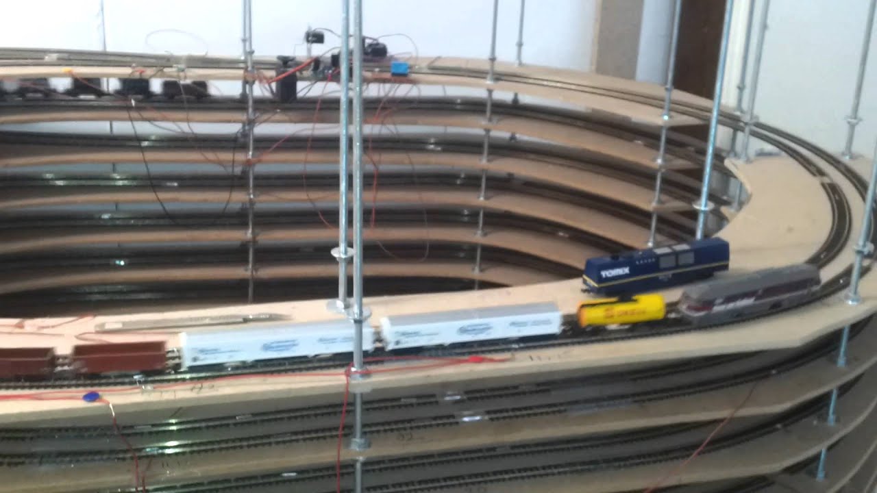 First run N Scale layout helix - YouTube