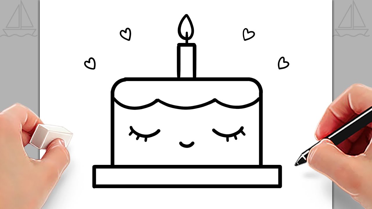 How to Draw Cute Cake - YouTube