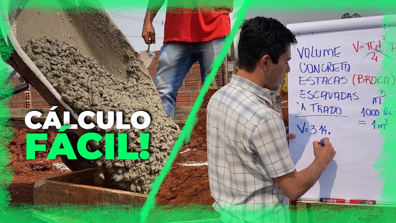 ESTACAS BROCA | Volume de concreto [CÁLCULO SIMPLES] - YouTube