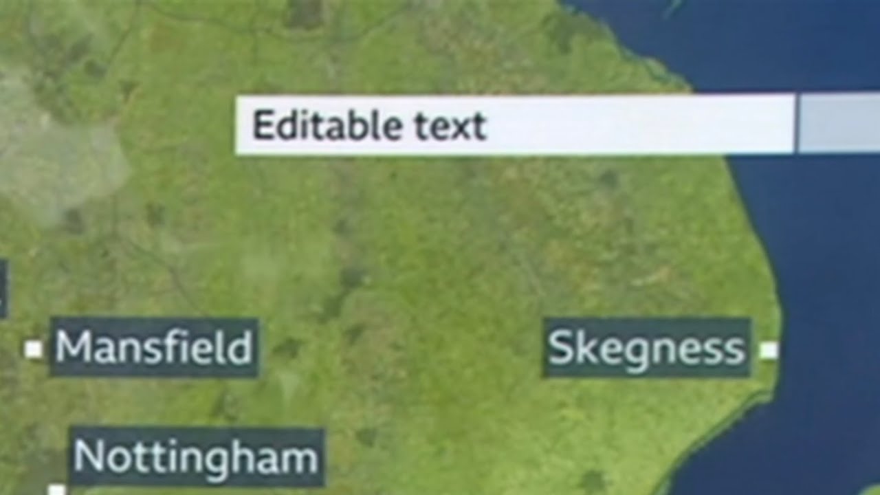Editable text graphic during weather on East Midlands bulletin on BBC ...