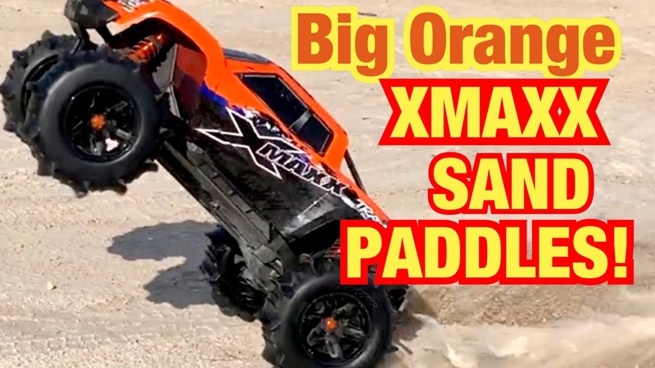 Big Orange Box Stock Xmaxx with Sand Paddles! - YouTube