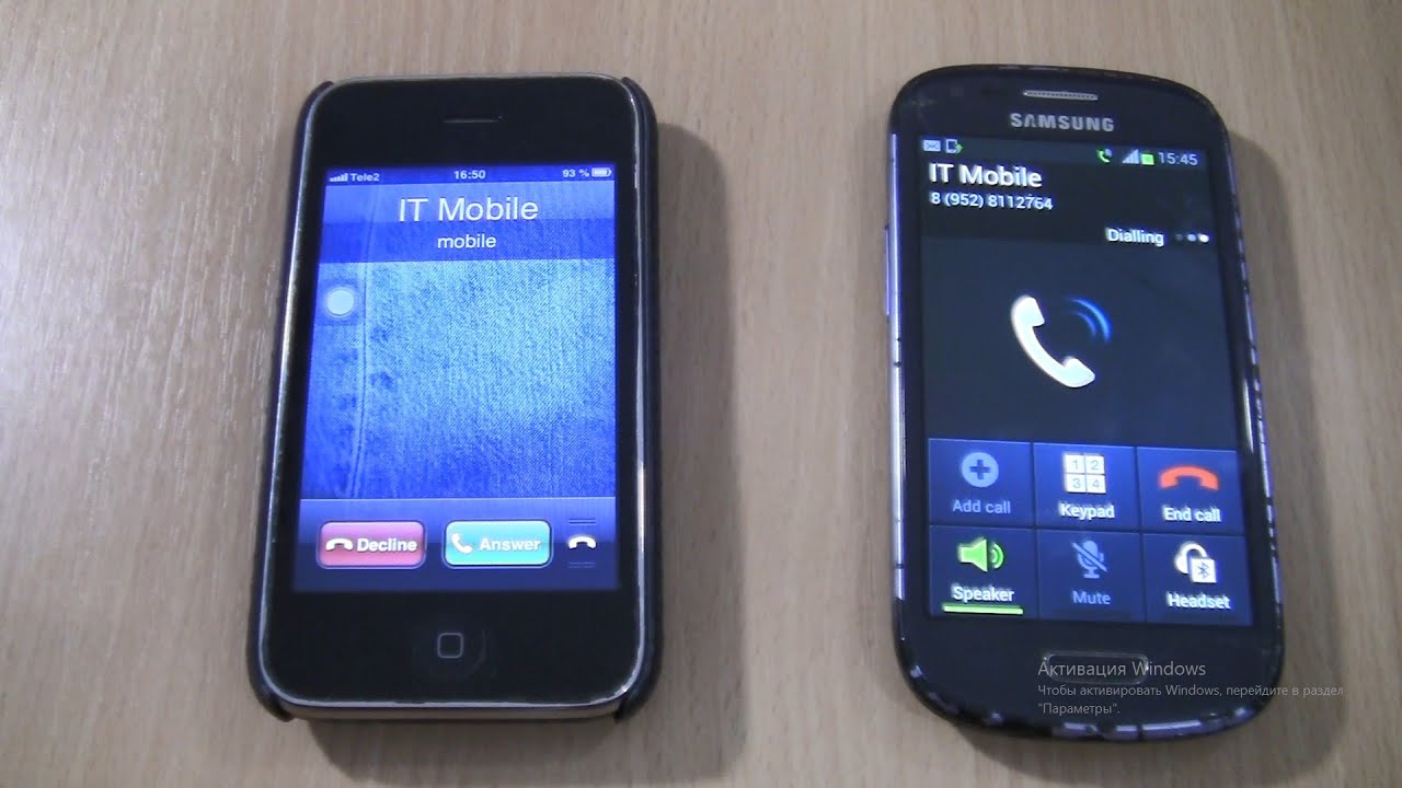 Incoming call&Outgoing call at the Same Time Iphone 3Gs+Samsung Galaxy ...