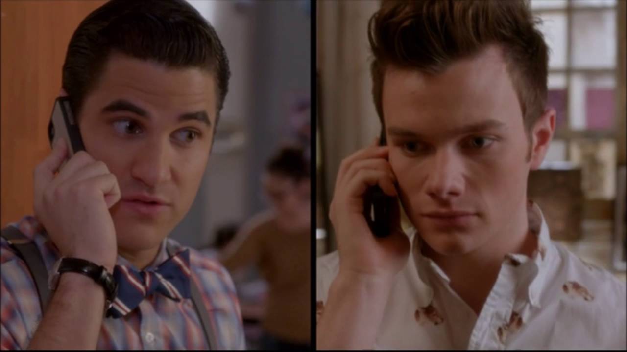 Glee - Klaine phone call about Elliot 5x09 - YouTube