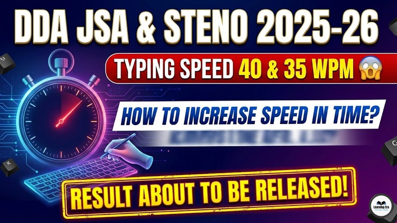 DDA JSA AND STENO Typing Test Complete Details | How to clear Easily ...