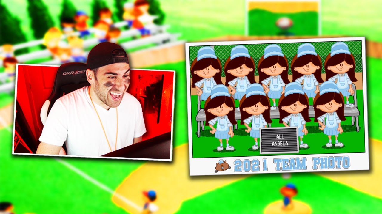 Backyard Baseball but it's a team of ALL Angela vs. a team of ALL her ...