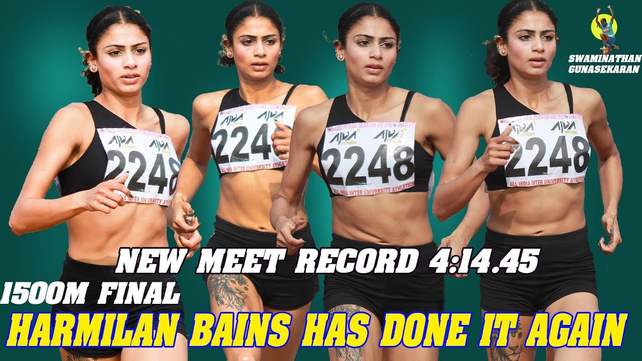 Harmilan bain has done it again New Inter university record in women ...