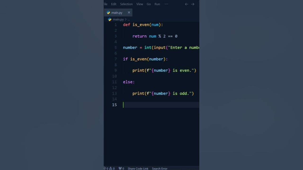 Even Or Odd Checker In Python Python Learnpython Programming Youtube