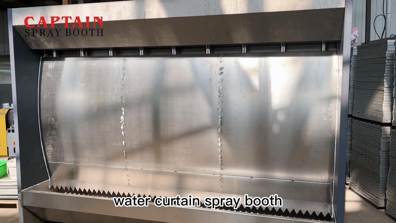 Water curtain spray booth - YouTube