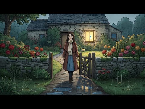 Cozy Autumn Cottage in the Rain | Relaxing Ghibli Inspired Animated Short