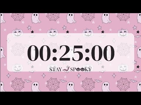 25-Minute Pink Spooky Countdown Timer | Aesthetic Halloween Timer (No ...