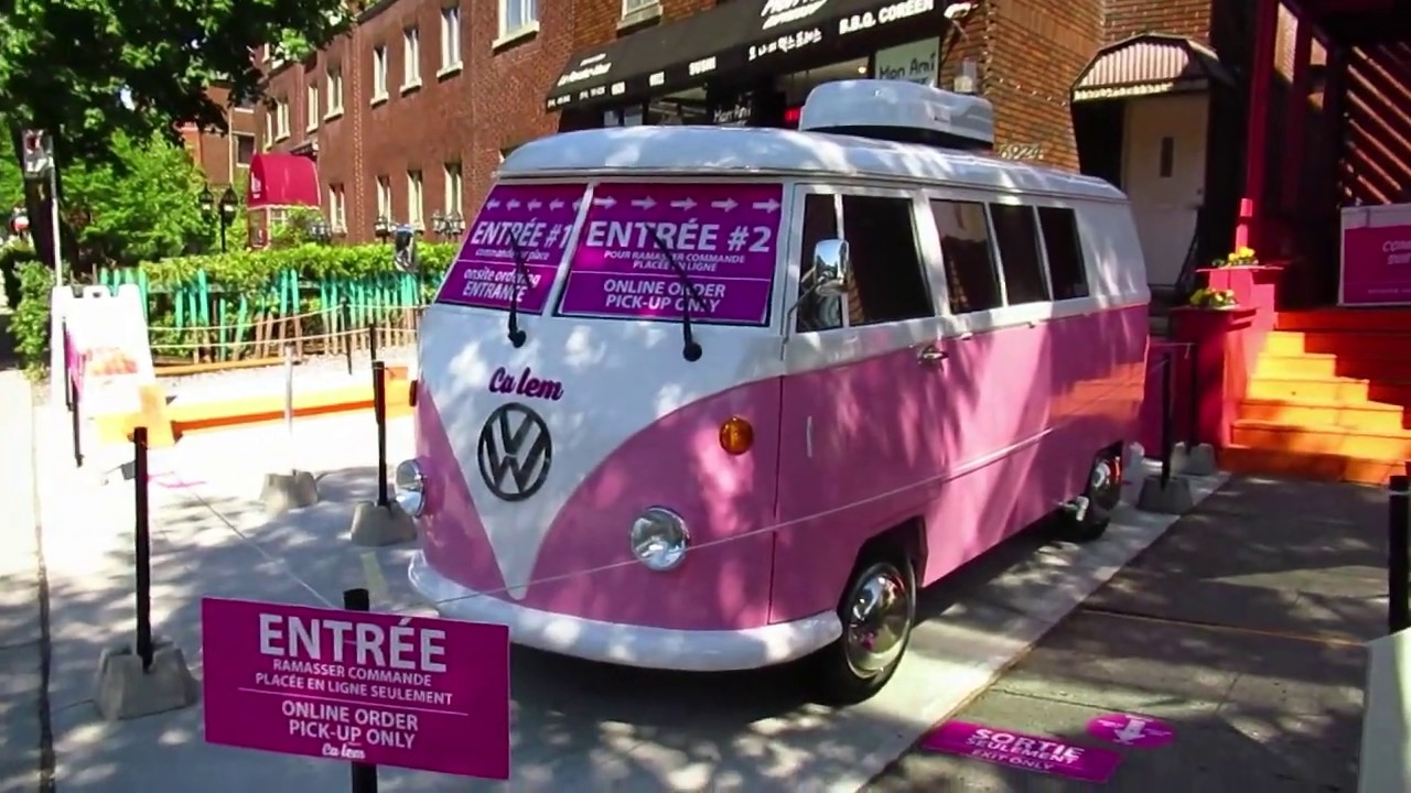 VW BUS REPLICA USED FOR CLEVER PROMOTING IN MONTREAL JUNE 2020 - YouTube