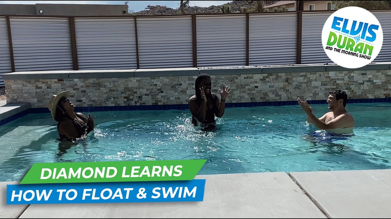 Diamond Learns How To Float And Swim | Elvis Duran Exclusive - YouTube
