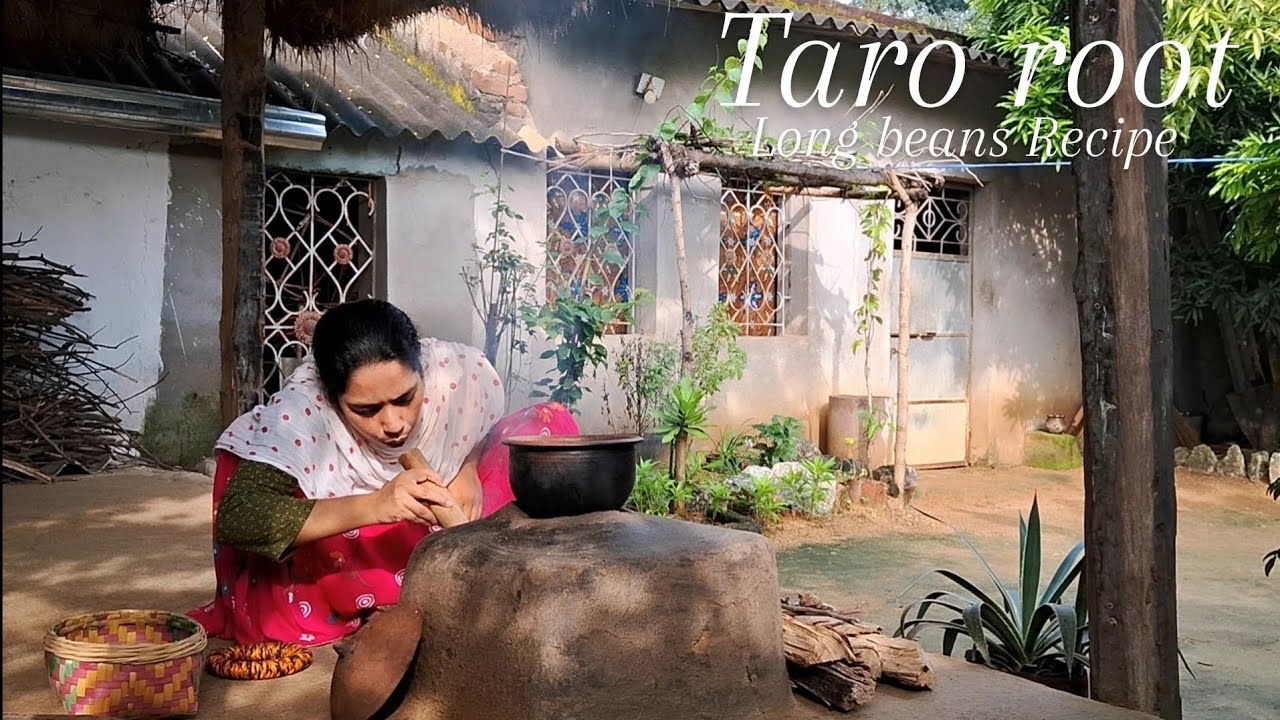 TARO ROOT | Traditionally Taro Root & Long Beans Recipe In Home ...
