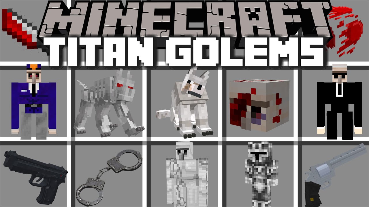 Minecraft EXTREME TITAN GOLEM MOD / DANGEROUS MURDER MYSTERY WITH GIANT ...