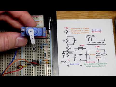 2 position SG90 servo circuit using 555 timer and push button switch ...