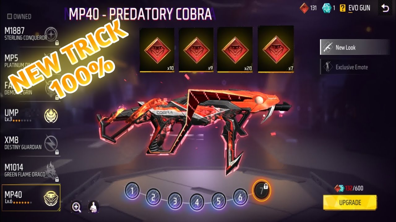 Evo gun max trick😱||cobra mp40 max|| 100% working trick🎯|| - YouTube