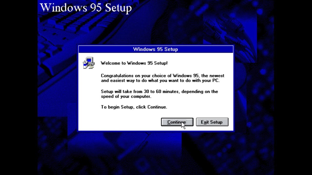 Windows 95 Installation - YouTube