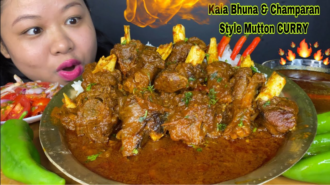 SPICY KALA BHUNA & CHAMPARAN STYLE MIXTURE OF MUTTON CURRY/SPICY MUTTON ...