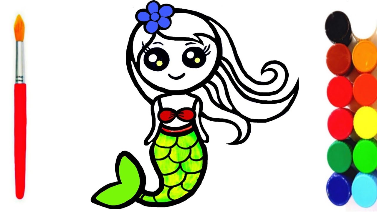 How to draw a Mermaid 🧜‍♀️ step by step | Mermaid Drawing and Coloring ...