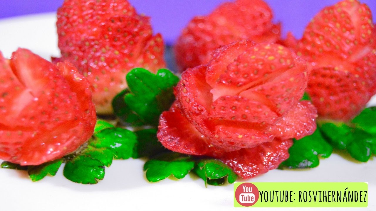 HAZ ROSAS CON FRESAS EN 2 PASOS SENCILLOS|ROSVI HERNANDEZ - YouTube
