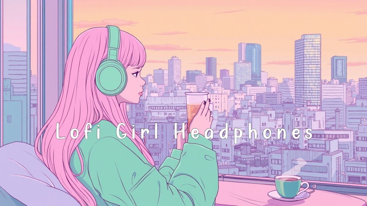 Relaxing lofi music aesthetic cafe chill study sleep focus pink hair ...