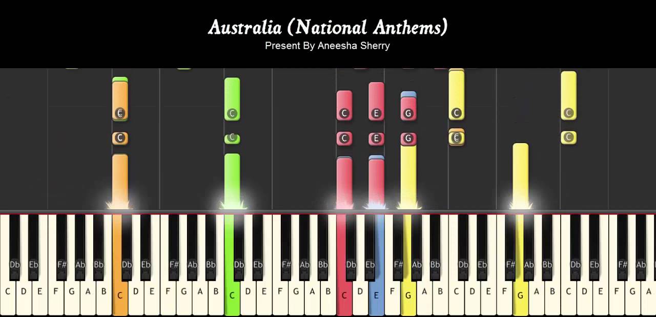 Australia National Anthems [ piano, Tutorials, chords, notations, cover ...