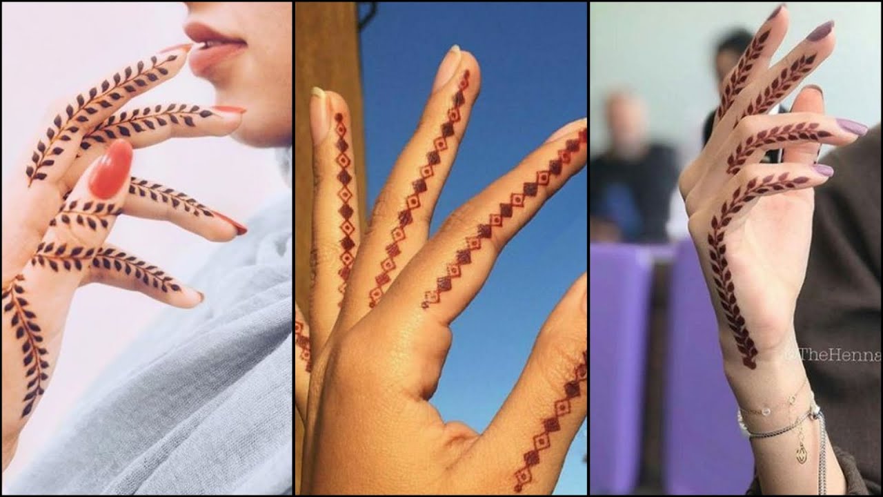 Simple mehndi design for side finger | side fingers mehandi design ...