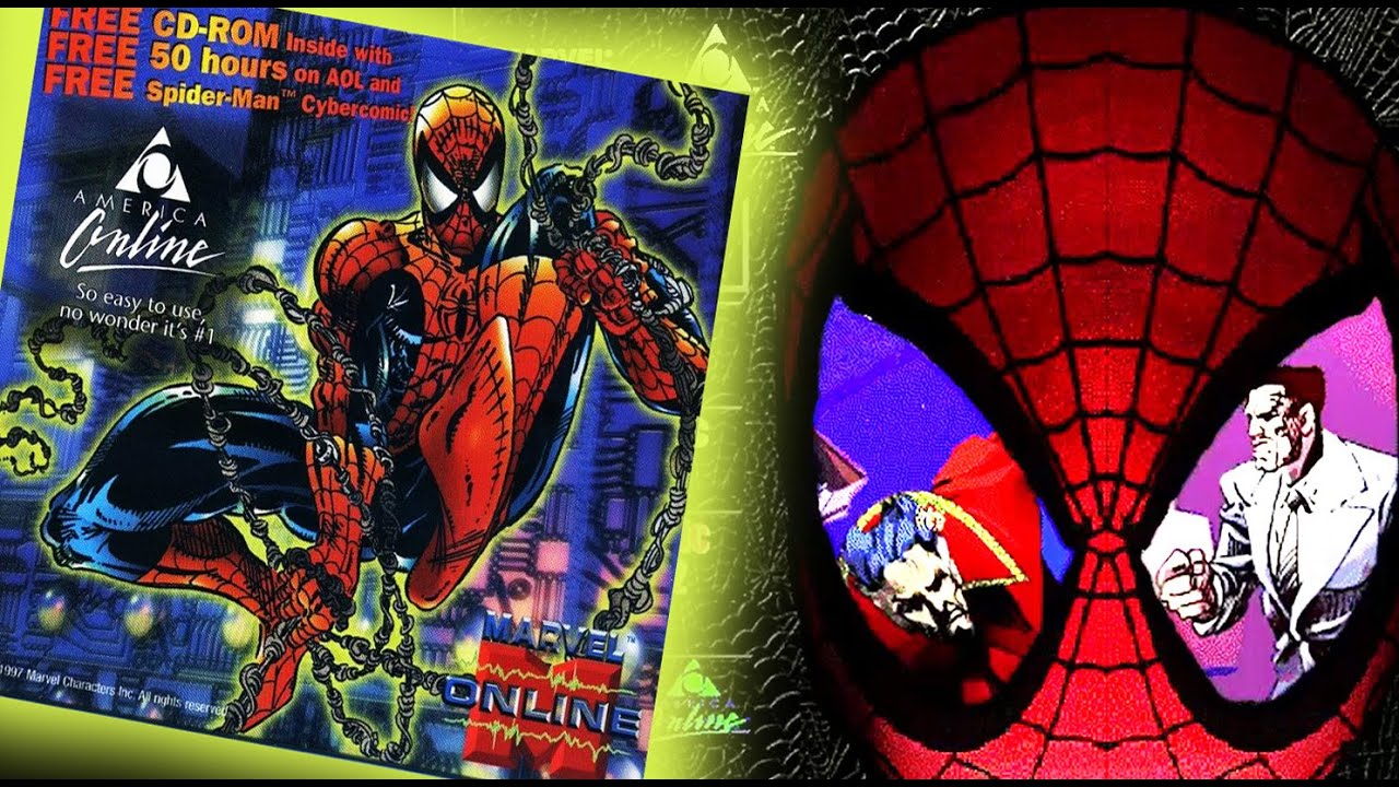AOL Marvel Online promo CD-Rom featuring a Spider-Man Cybercomic story ...