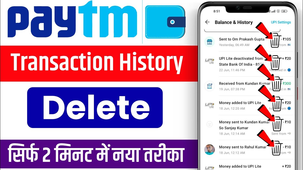 How To Delete Paytm Transaction History | Paytm Transaction History ...