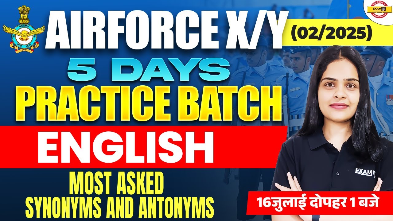 AIRFORCE X/Y( 02/2025) | 5 DAYS PRACTICE BATCH || ENGLISH || SYNONYMS ...