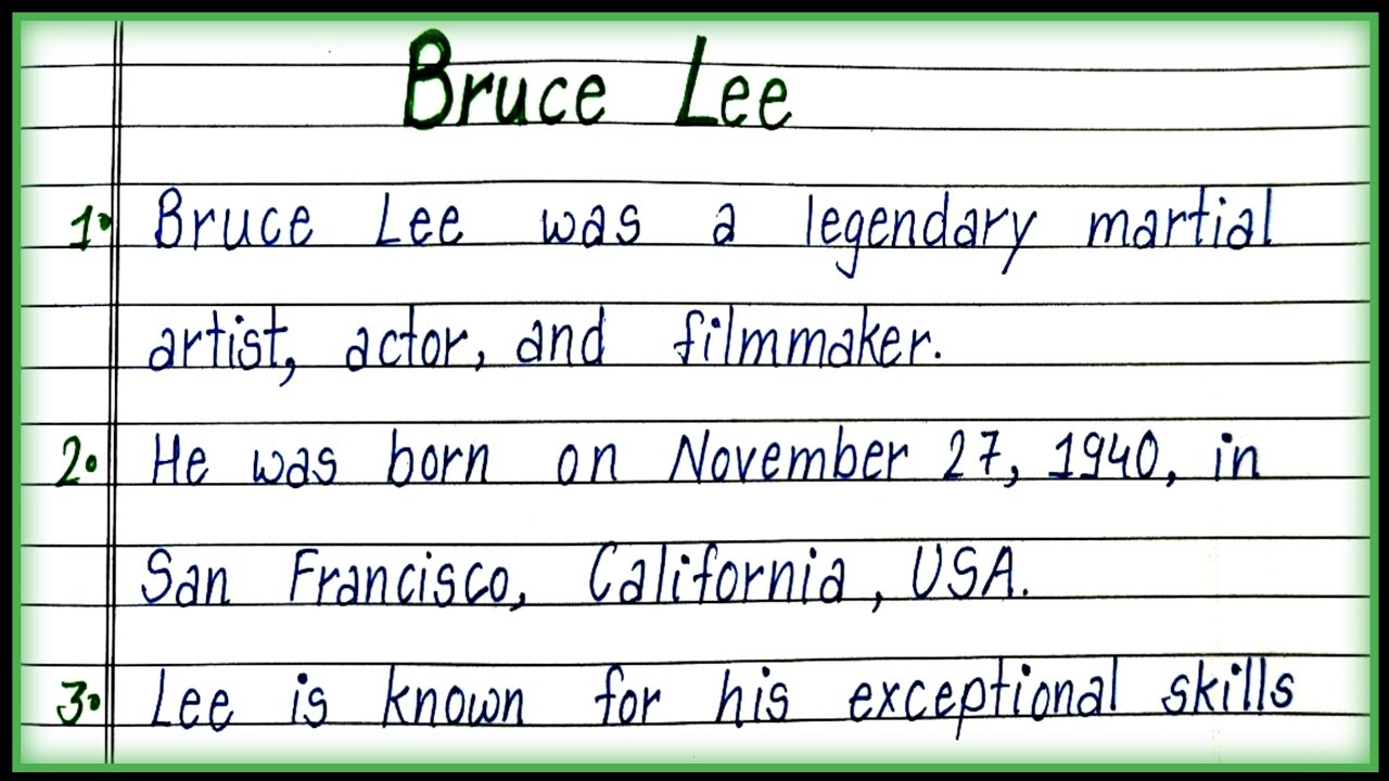 10 Lines on Bruce Lee in English| About Bruce Lee| Essay on Bruce Lee ...