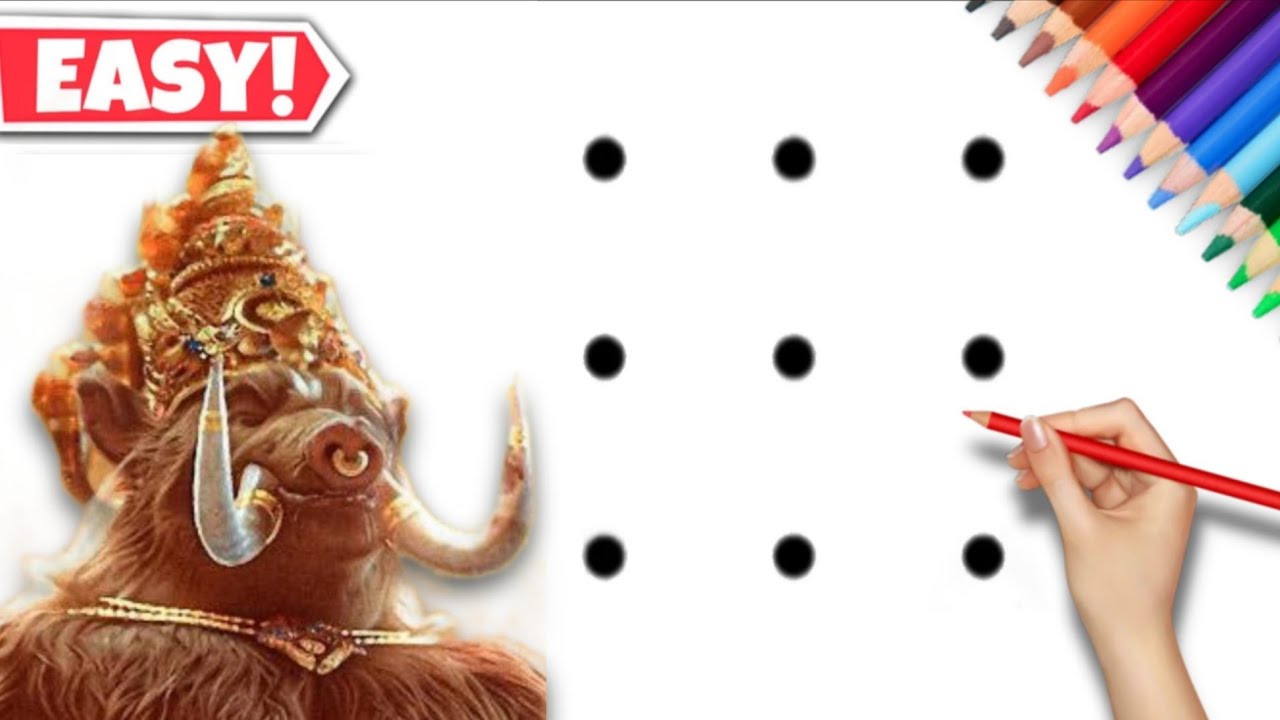 Varaha Avatar drawing | Mahavatar Narsimha drawing | how to draw Varaha ...