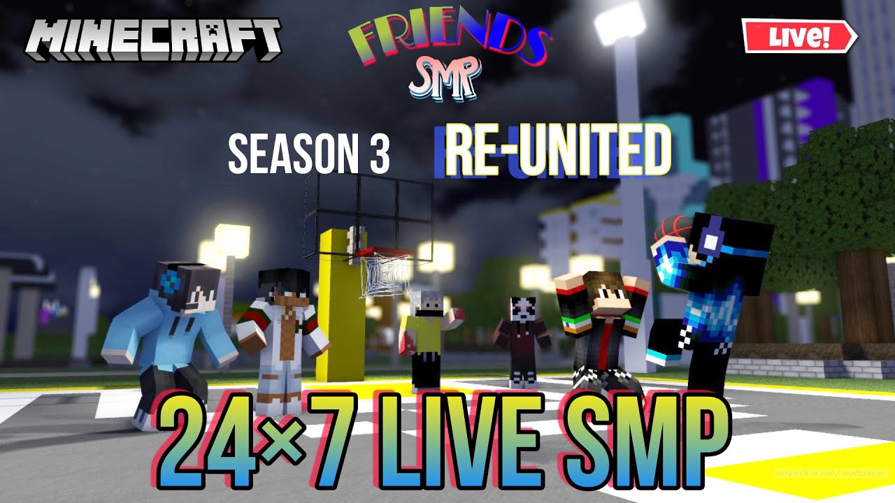Friends Smp Season 3 RE-UNITED ☺️ 24×7 Live Smp ! Mr.Buddy2.0😄 - YouTube
