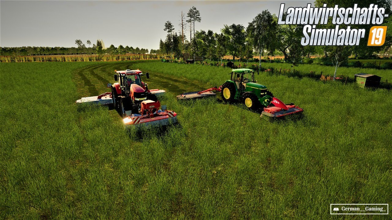 LS19 Gras mähen mit John Deere und Case | Timelapse - YouTube