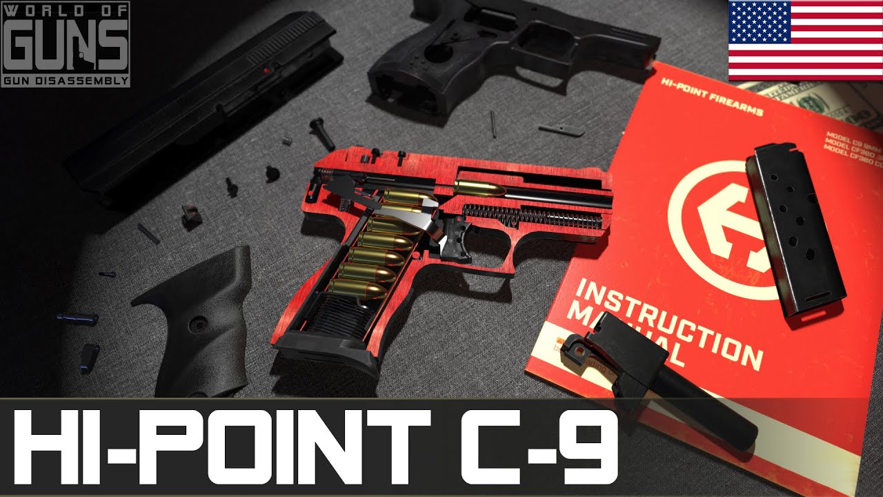 Hi-point C9 pistol operation and disassembly - YouTube