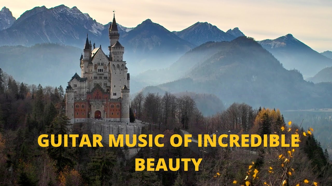 Amazing guitar music on the background of beautiful castles for peace ...
