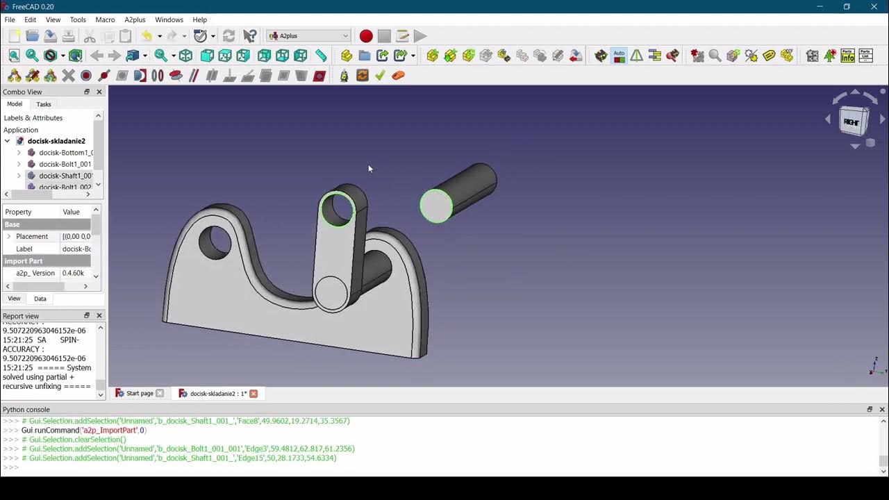 FreeCad Circular Ring Constraint. How to move part A2plus WB - YouTube