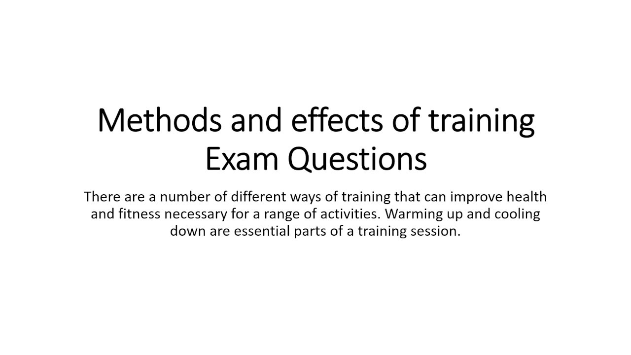 Methods and effects of training questions - YouTube