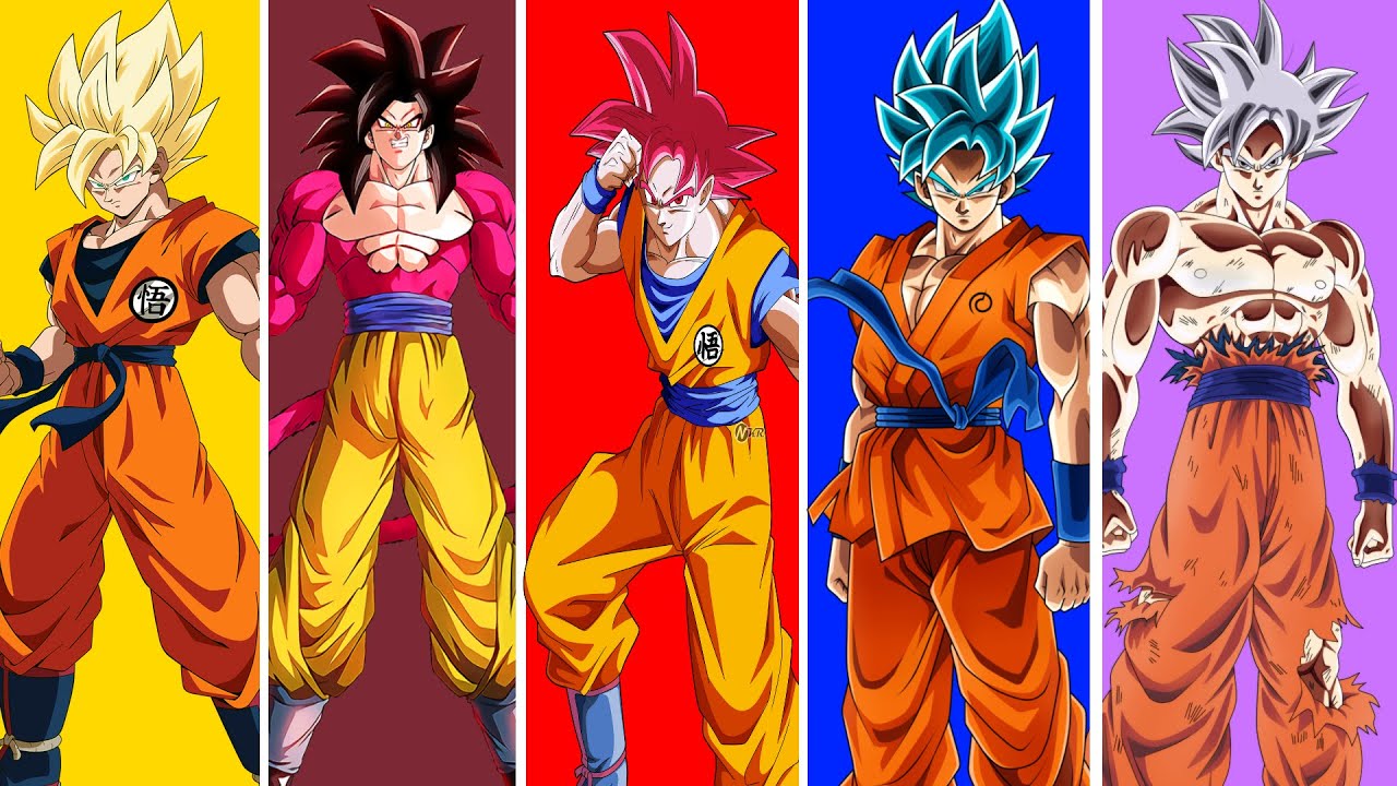 Every time goku unlocked a new form in dragon ball - YouTube