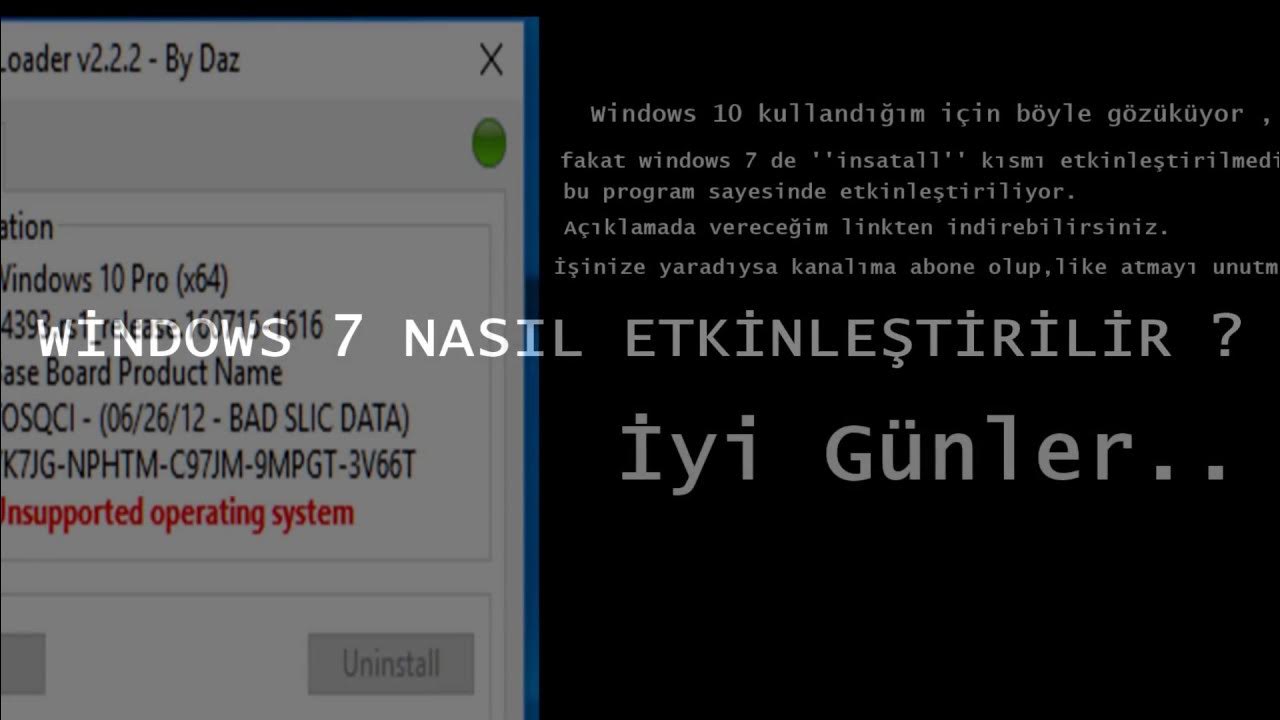 WİNDOWS 7 ÜRÜN ANAHTARI ETKİNLEŞTİRME !! - YouTube