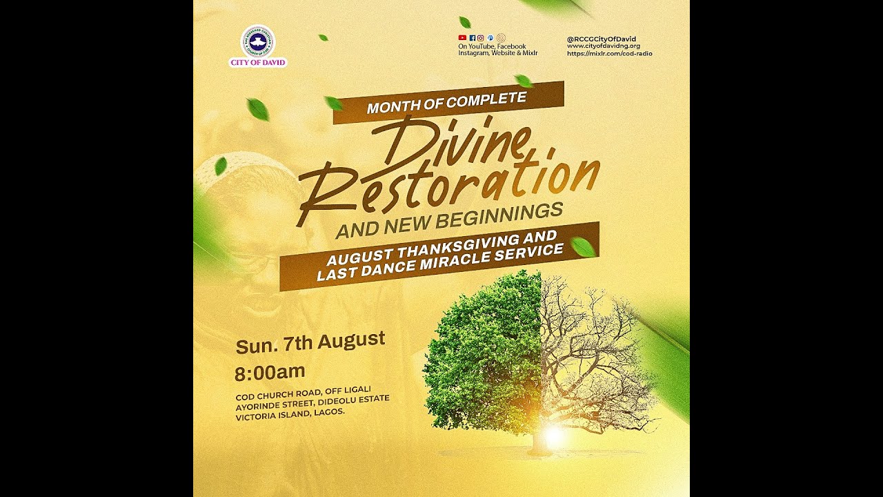 Month Of Complete Divine Restoration / August Thanksgiving & Last Dance ...