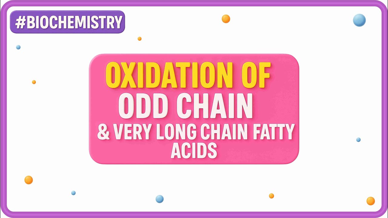 12. Oxidation of Odd-Chain & Very Long-Chain Fatty Acids | Biochemistry ...