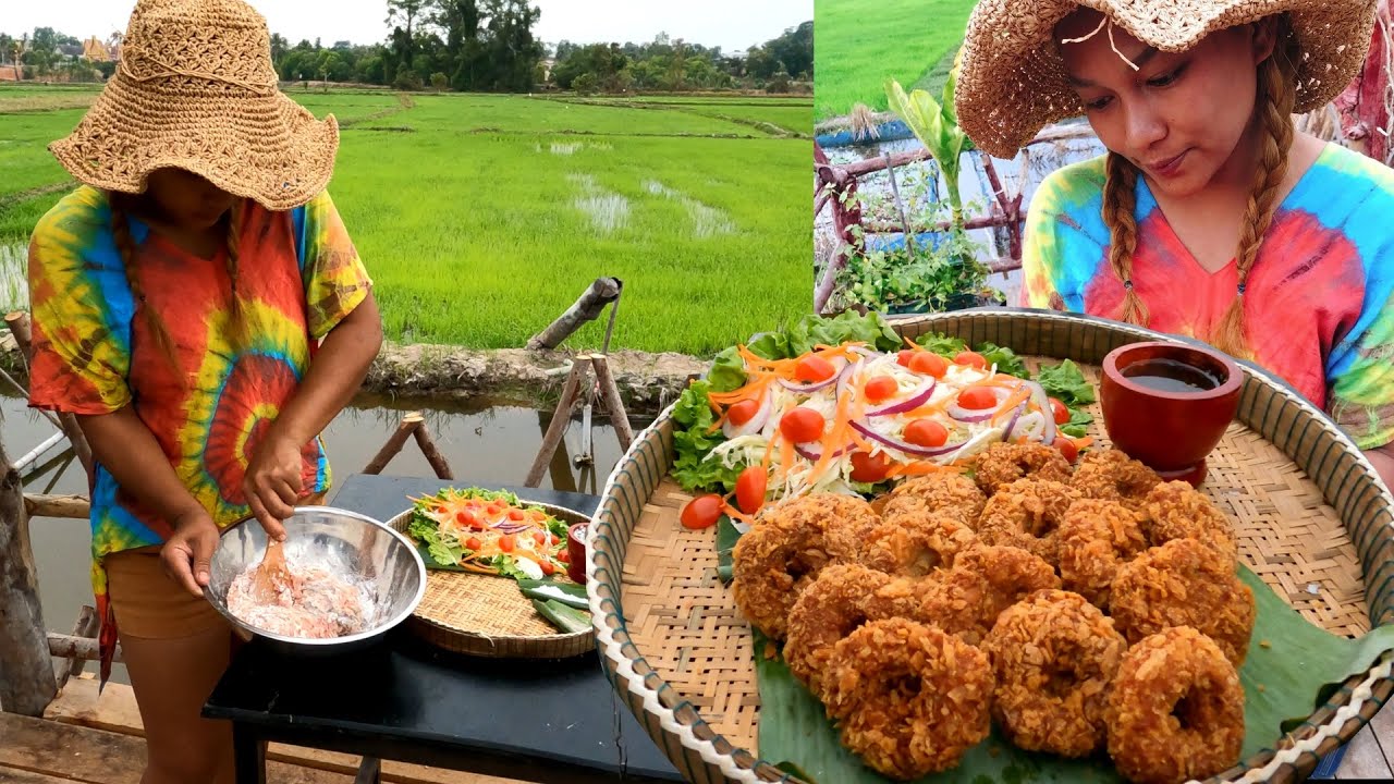 Chicken & Prawn Donut Fish Cakes | SUPER EASY RECIPE !! Outside Cooking ...