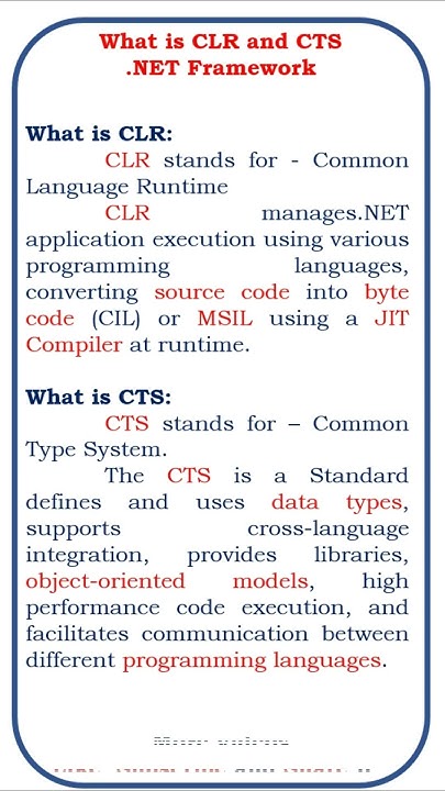What Is Clr And Cts In Net Coding Java Jscript Class Developer Exceptionswebapi