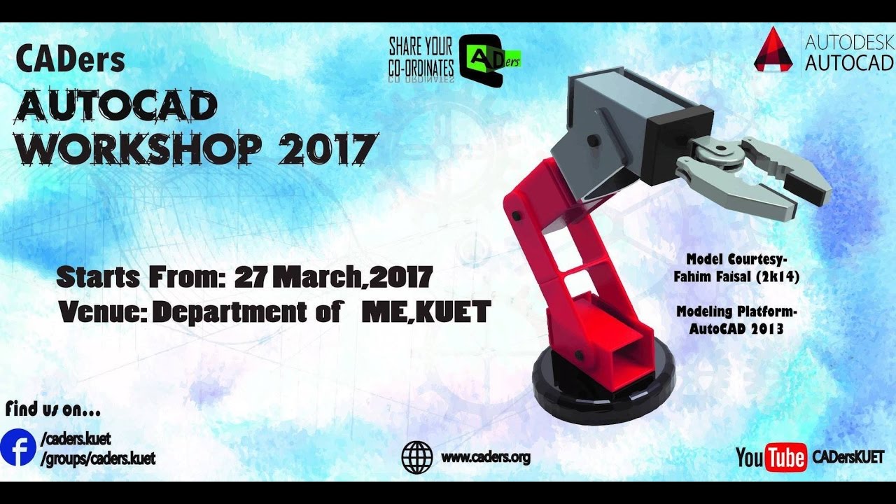 CADers AutoCAD Workshop 2017 ''3D Model-Bolt'' (Day 7 Home work 2) - YouTube