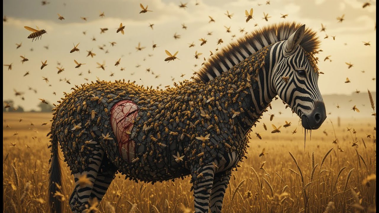 Brave Rescue Team Saves A Cute Zebra Suffering From Millions Of Honey ...