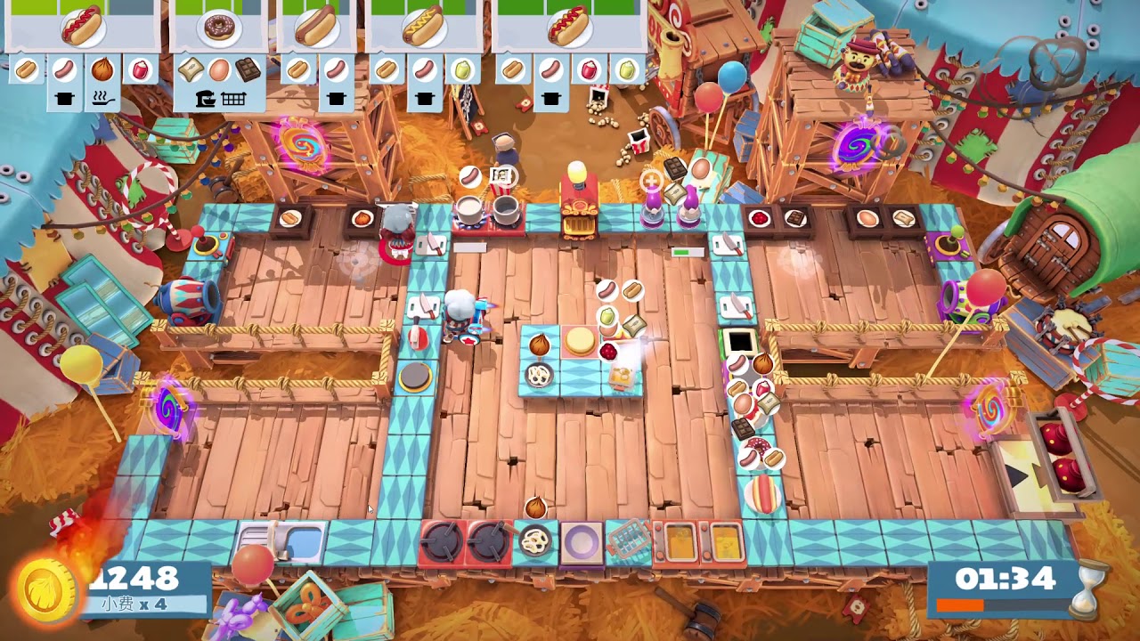 【overcooked2】【world record】carnival of chaos 3-4 duo 2580 - YouTube