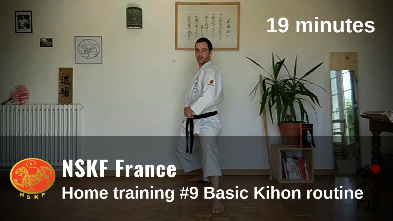 KARATE-DO - HOME TRAINING #9 Basic Kihon routine - YouTube
