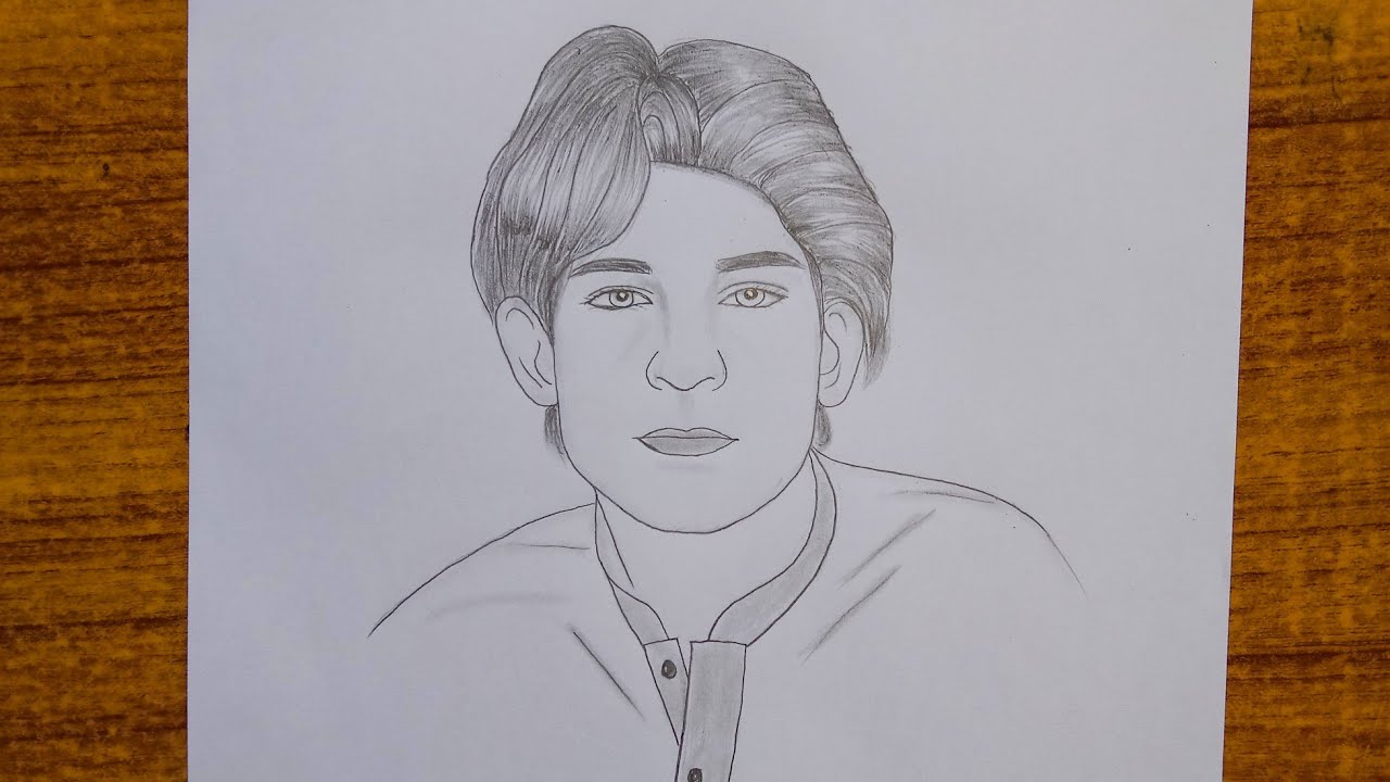 pehlwan fida Husain Pathan drawing (step by step) pencil sketch drawing ...